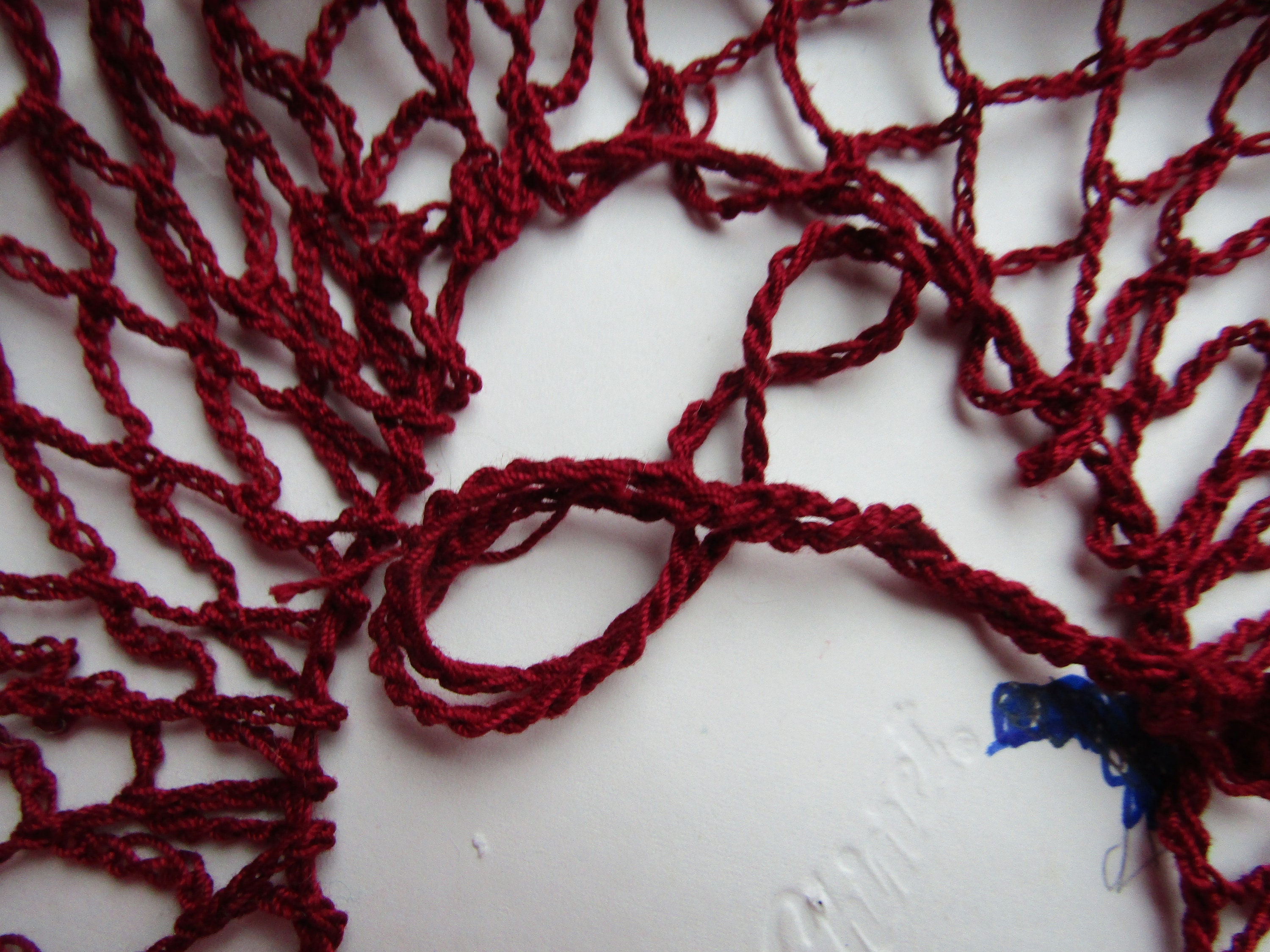 Crochet Hair Net Dark Red Thread Victorian Civil War Renaissance Hand ...