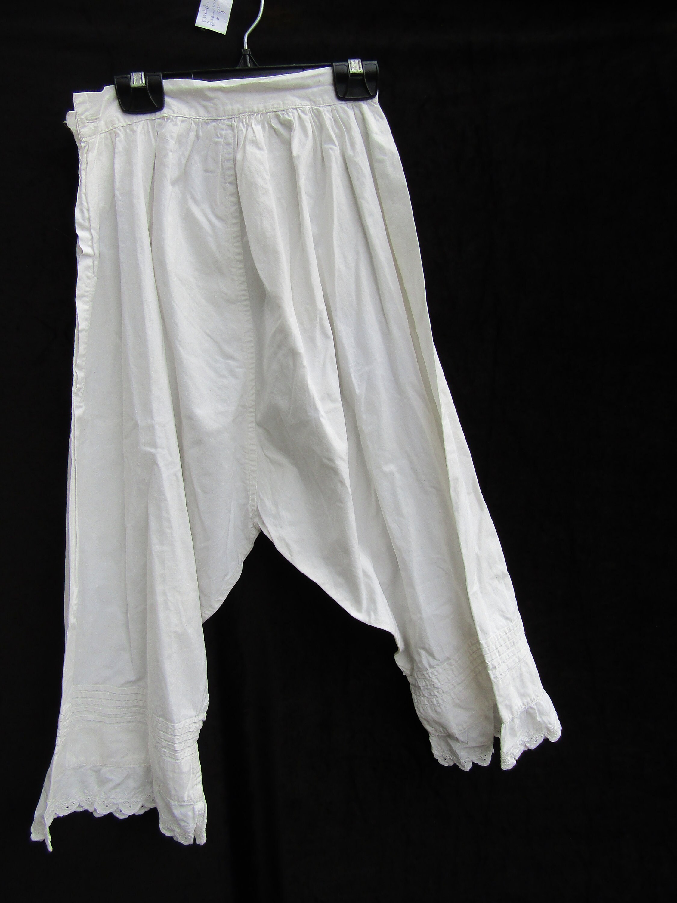 Open Crotch Bloomers White Split Leg Drawers Pantaloons Renaissance ...