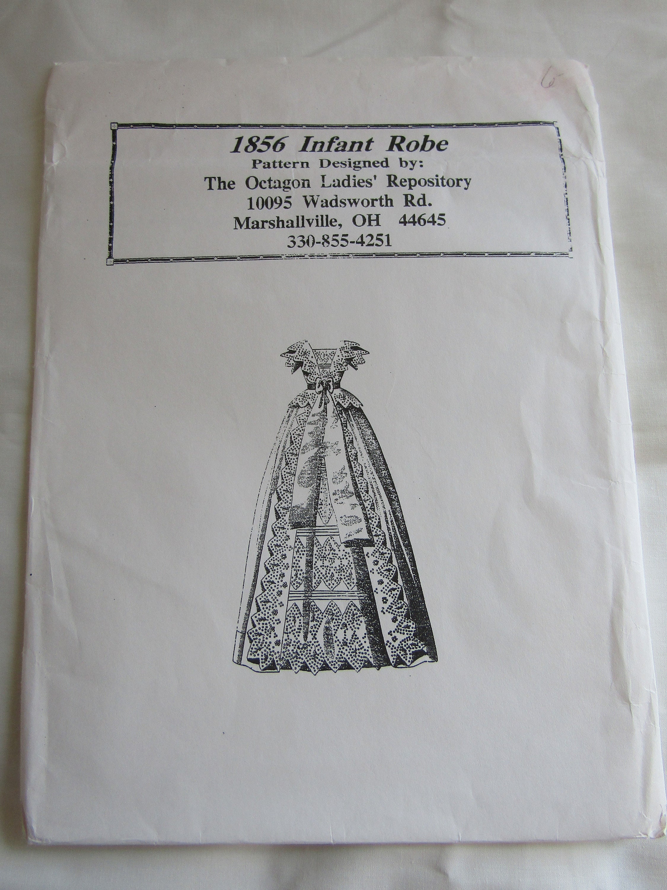 1856 Infants Robe Sewing Pattern Victorian Era Civil War Reenactment ...