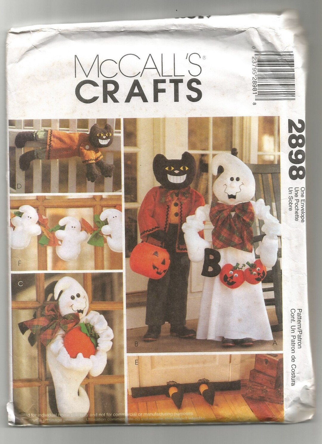 2898 Mccalls Sewing Pattern UNCUT Halloween Decorations Greeters Draft ...