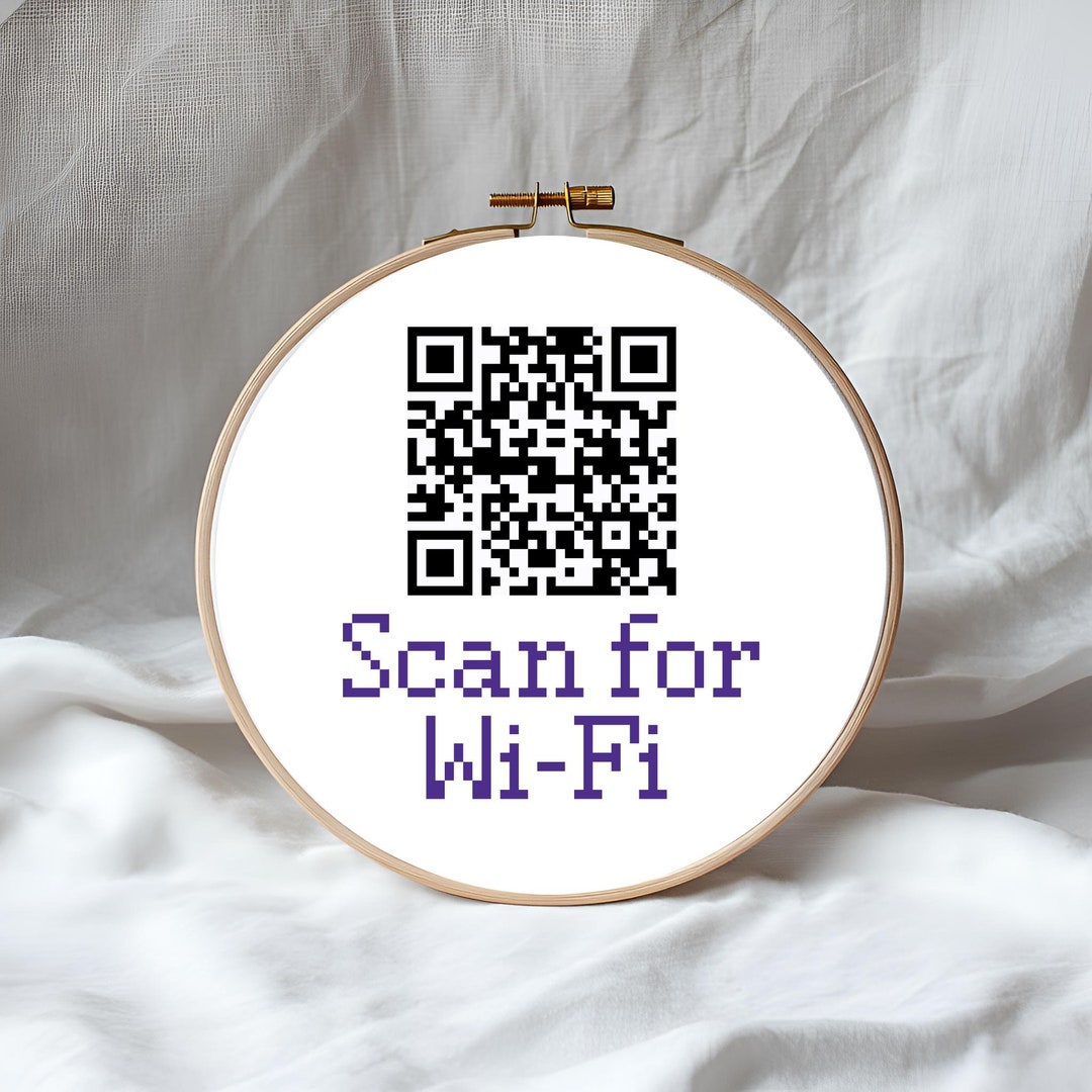 Wi-fi QR Code Custom Cross Stitch Pattern - Personalized (includes Free ...