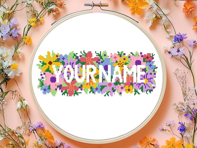 Custom Cross Stitch Pattern With Your Name or Any Word You Choose ...