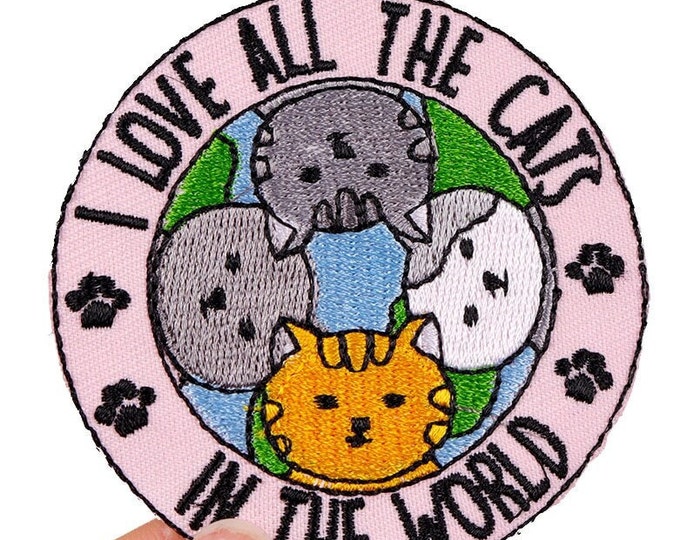 I Love All the Cats in the World Patch, Cat of the World Patch, Cat Patch, Cats Patches ...