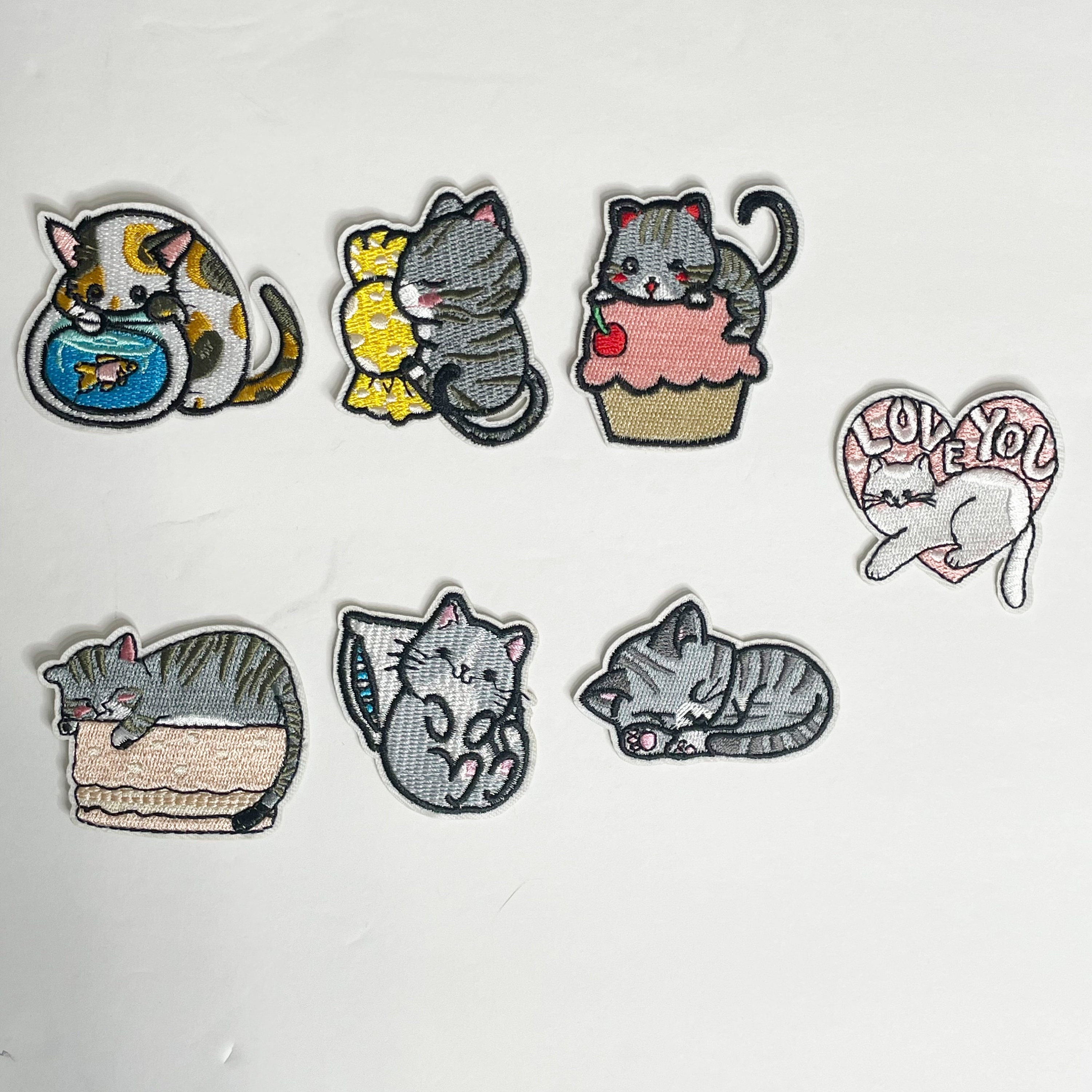 Iron on Cat Patches, Cat Patches, Cat Embroidery Patch, Sew on Patch ...