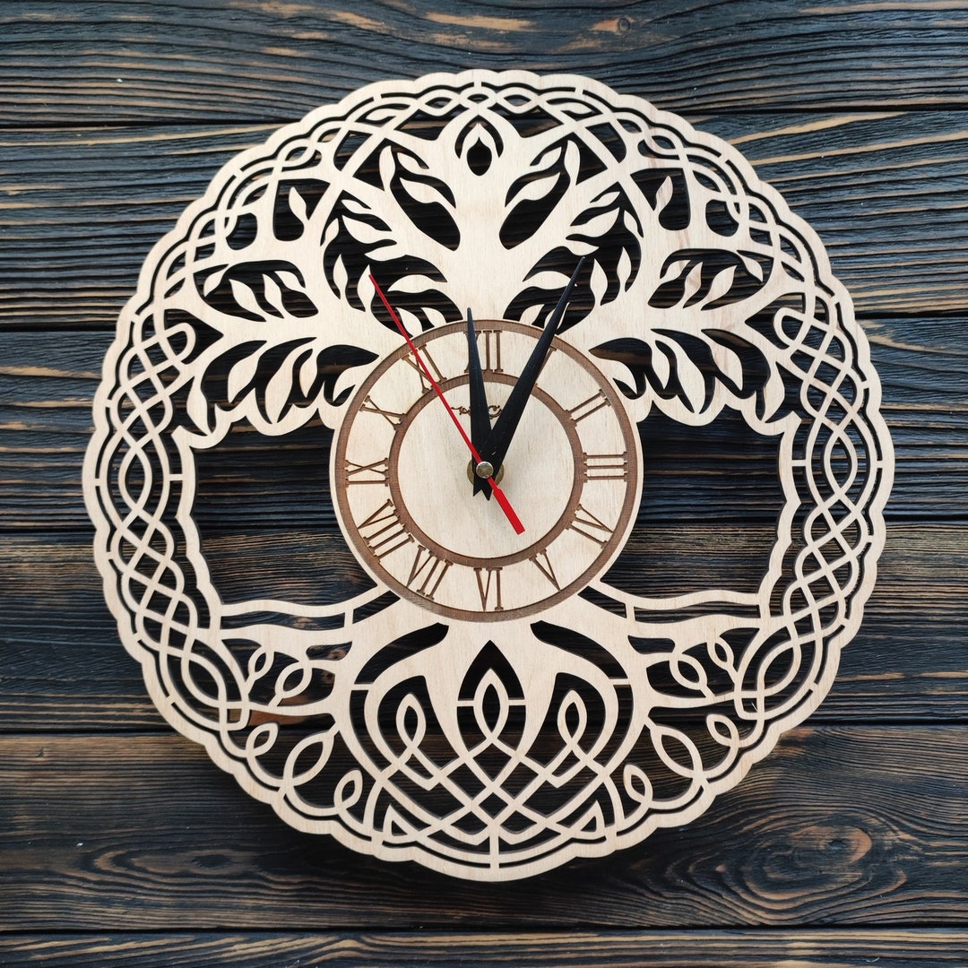 Large Tree of Life Wall Clock Tree of Life Wood Sign Unique Home Decor ...