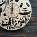 Large Cute Panda Wall Clock Nursery Kitchen Office Wood Decor - Etsy