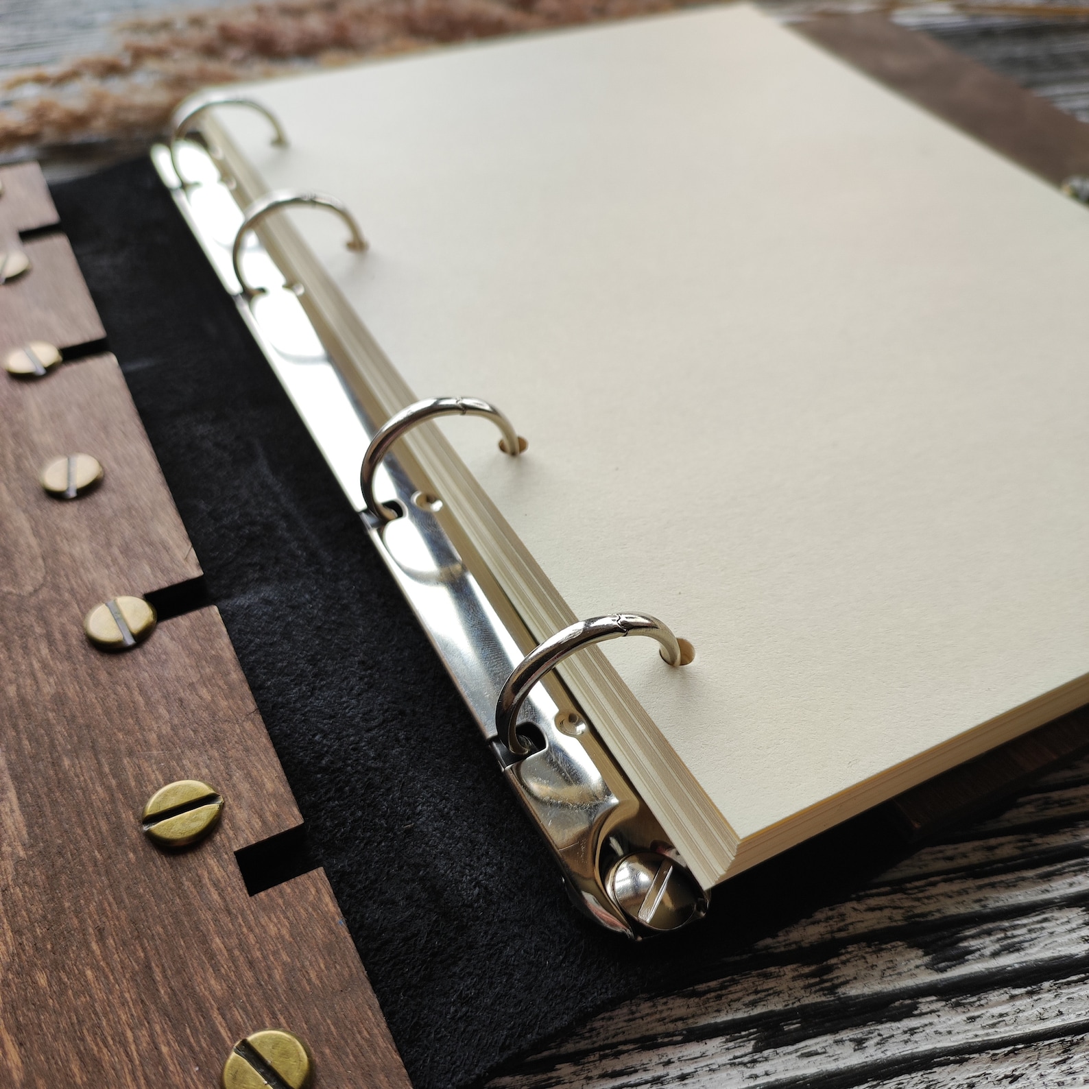 Large Wood Notebook With Leather sketchbook Journal A4 and - Etsy