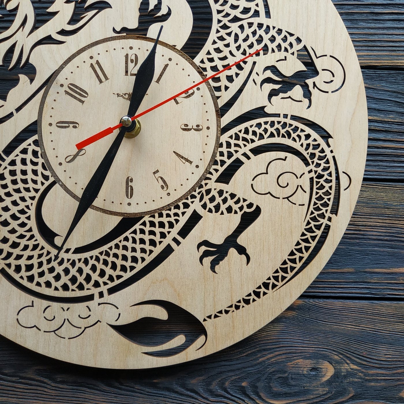 Large Japanese Dragon Wall Clock 12 16 18 Inch Battery Operated Best ...