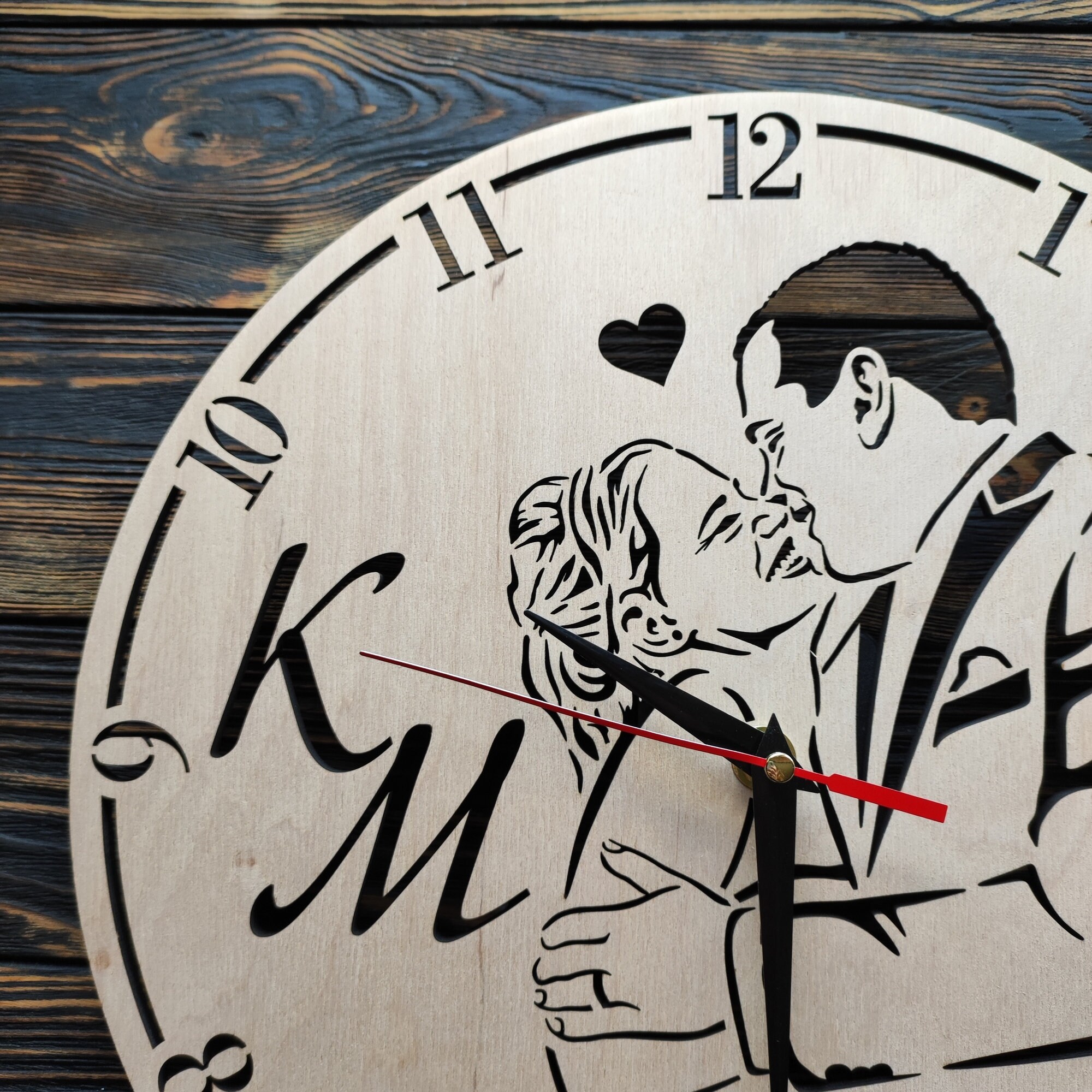 Large Custom Wall Clock With Portrait Personalized Family - Etsy