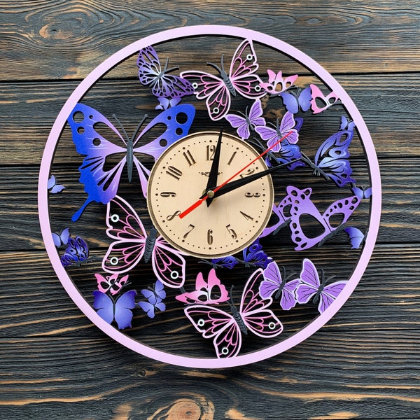 Purple Wall Clock - Etsy