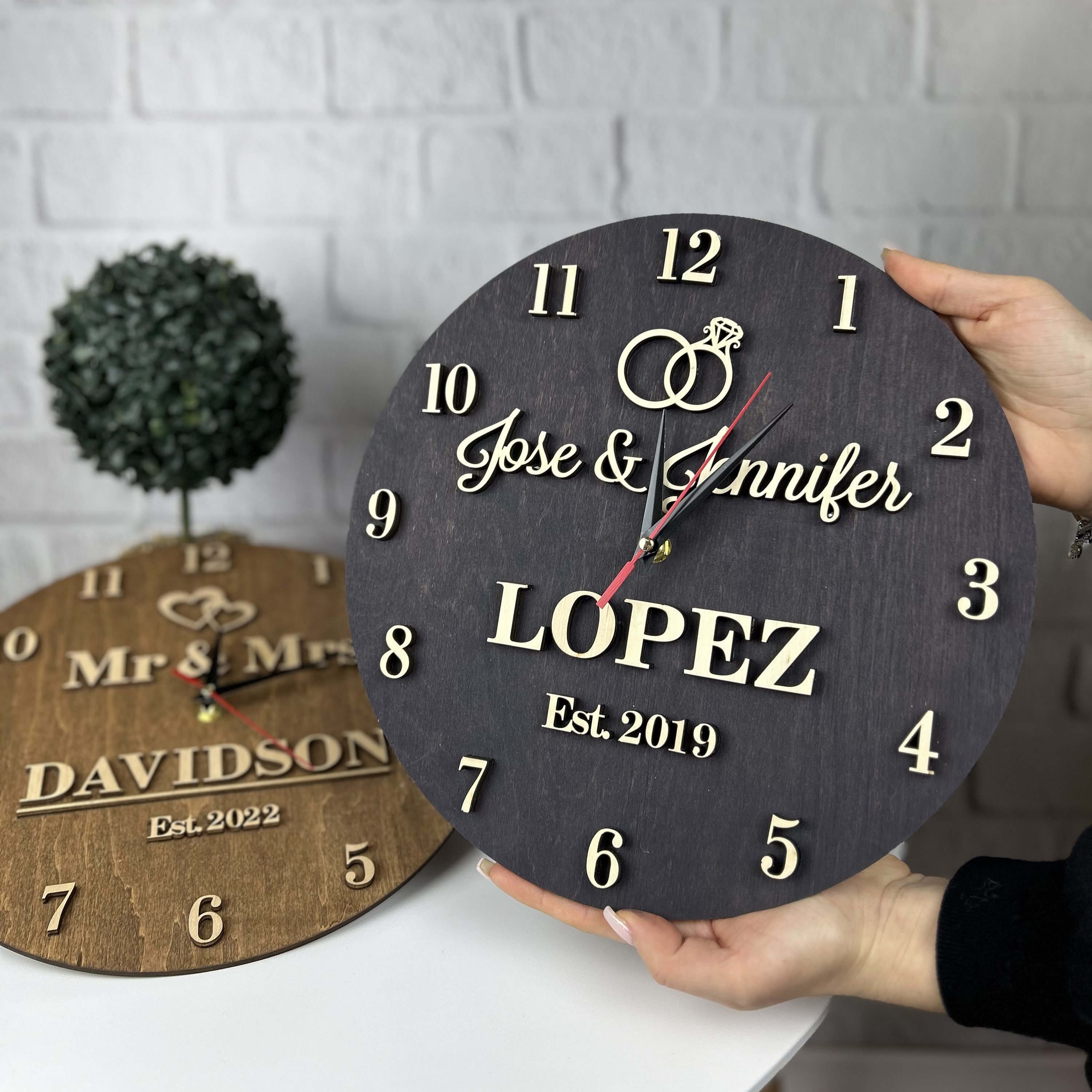 Large Modern Wall Clock Personalized Kitchen Living Room Bedroom Decor ...