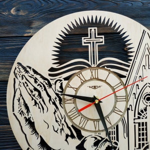 Jesus Christ Battery Operated Wood Clock Religious Wall Home Decor ...