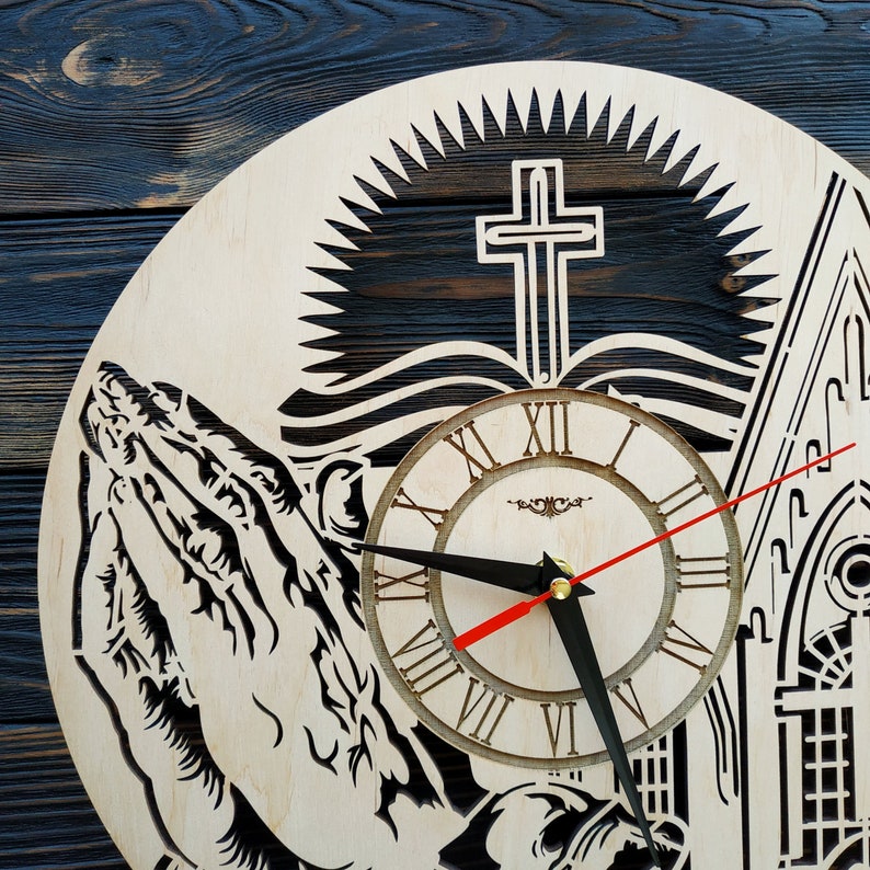 Jesus Christ Battery Operated Wood Clock Religious Wall Home Decor ...