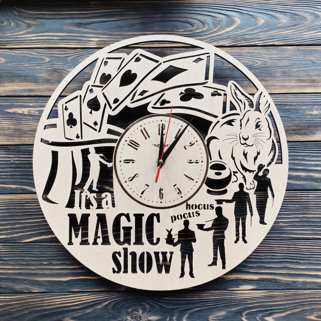 Funny Magician Wall Clock Personalized Magician Gift Her Him Birthday ...