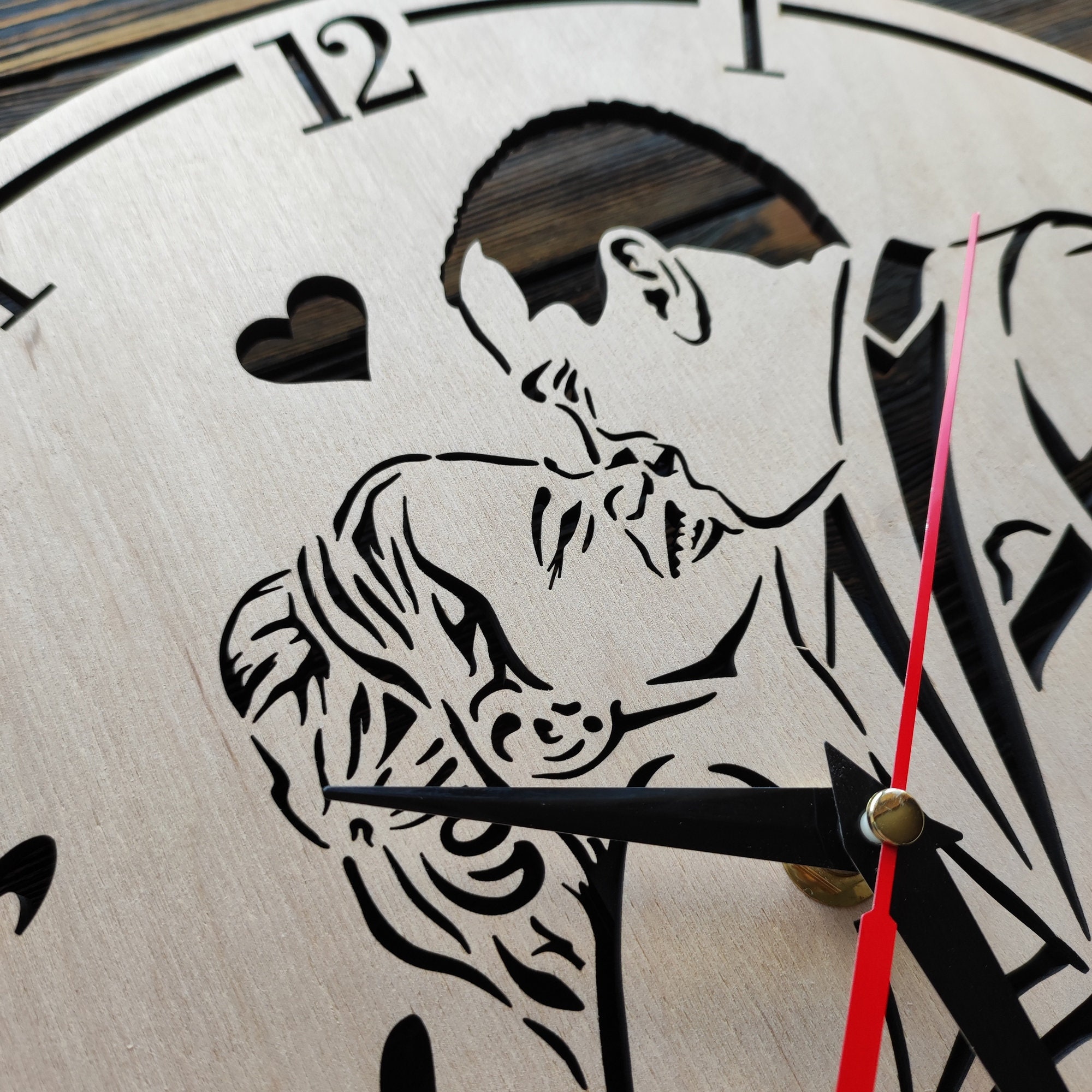 Large Custom Wall Clock With Portrait Personalized Family - Etsy