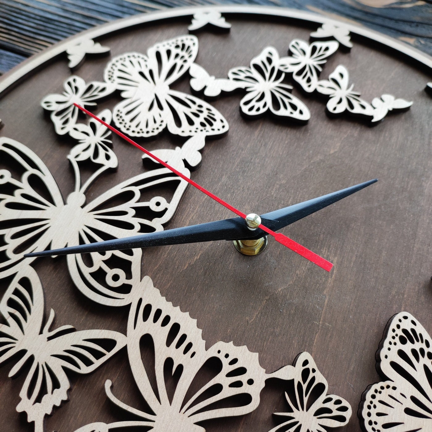 Large Butterfly Wall Clock 12 16 18 Battery Operated Butterflies Gift ...