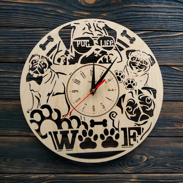 Pug Clock - Etsy