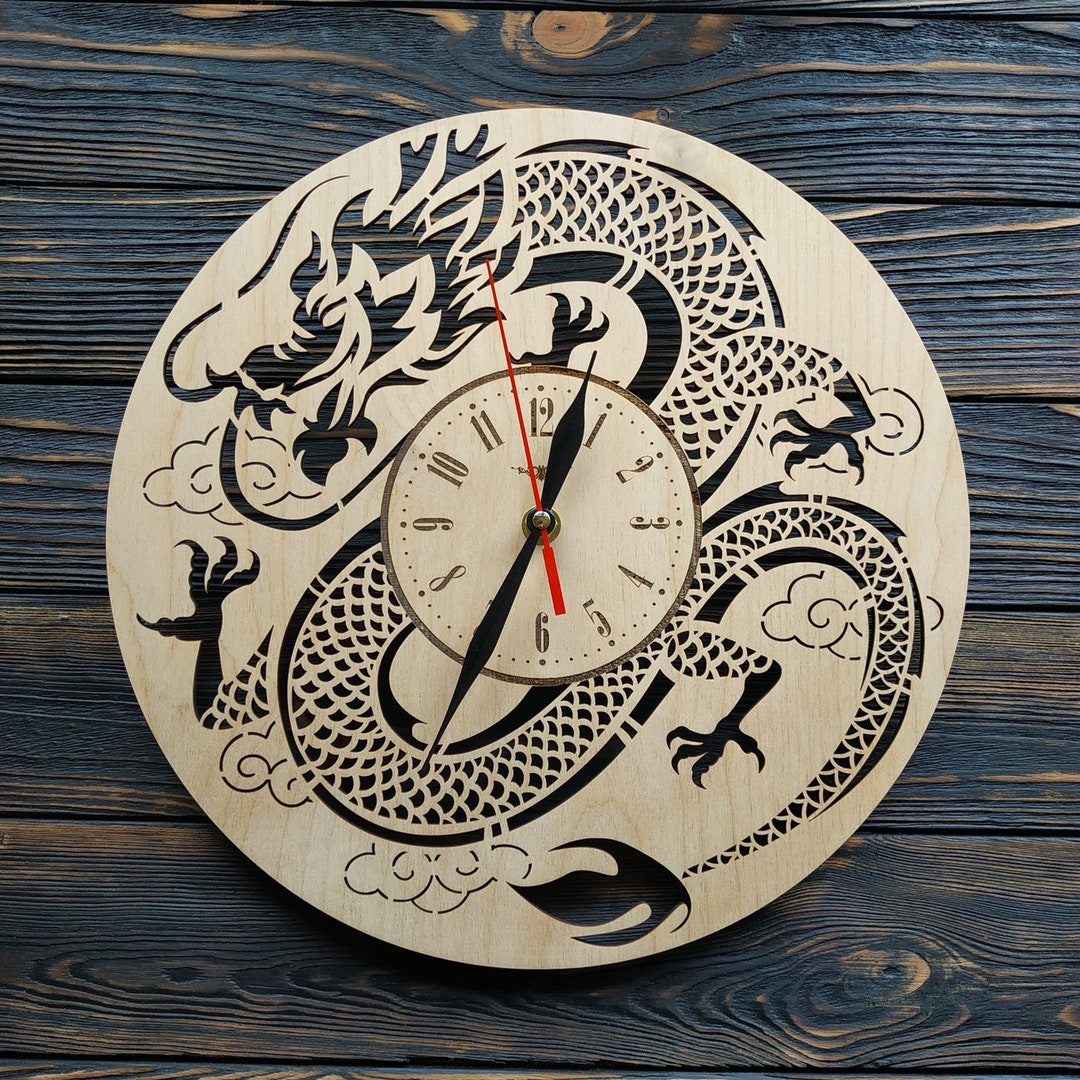 Large Japanese Dragon Wall Clock 12 16 18 Inch Battery Operated Best ...