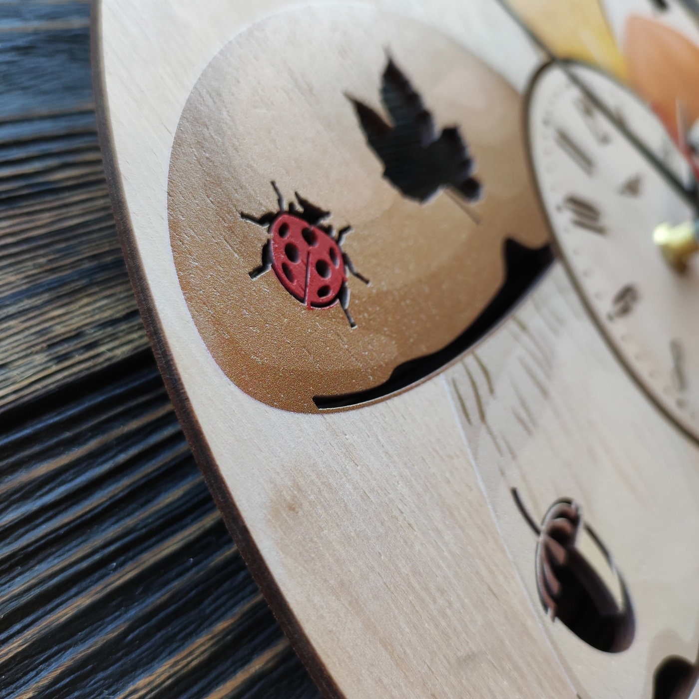 Colored Mushrooms Wall Clock 12 Battery Operated Mushroom Gift for Him ...