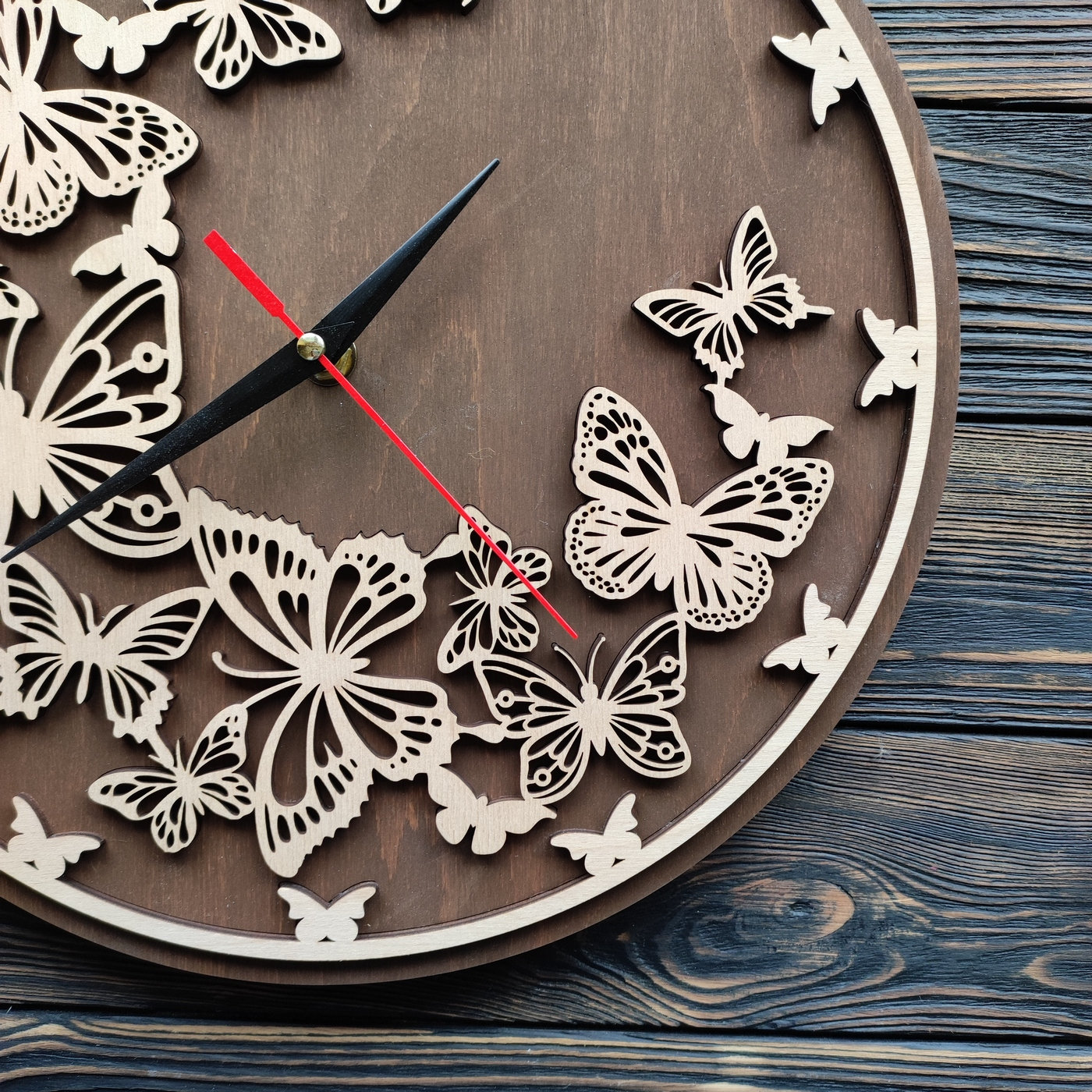 Large Butterfly Wall Clock 12 16 18 Battery Operated Butterflies Gift ...