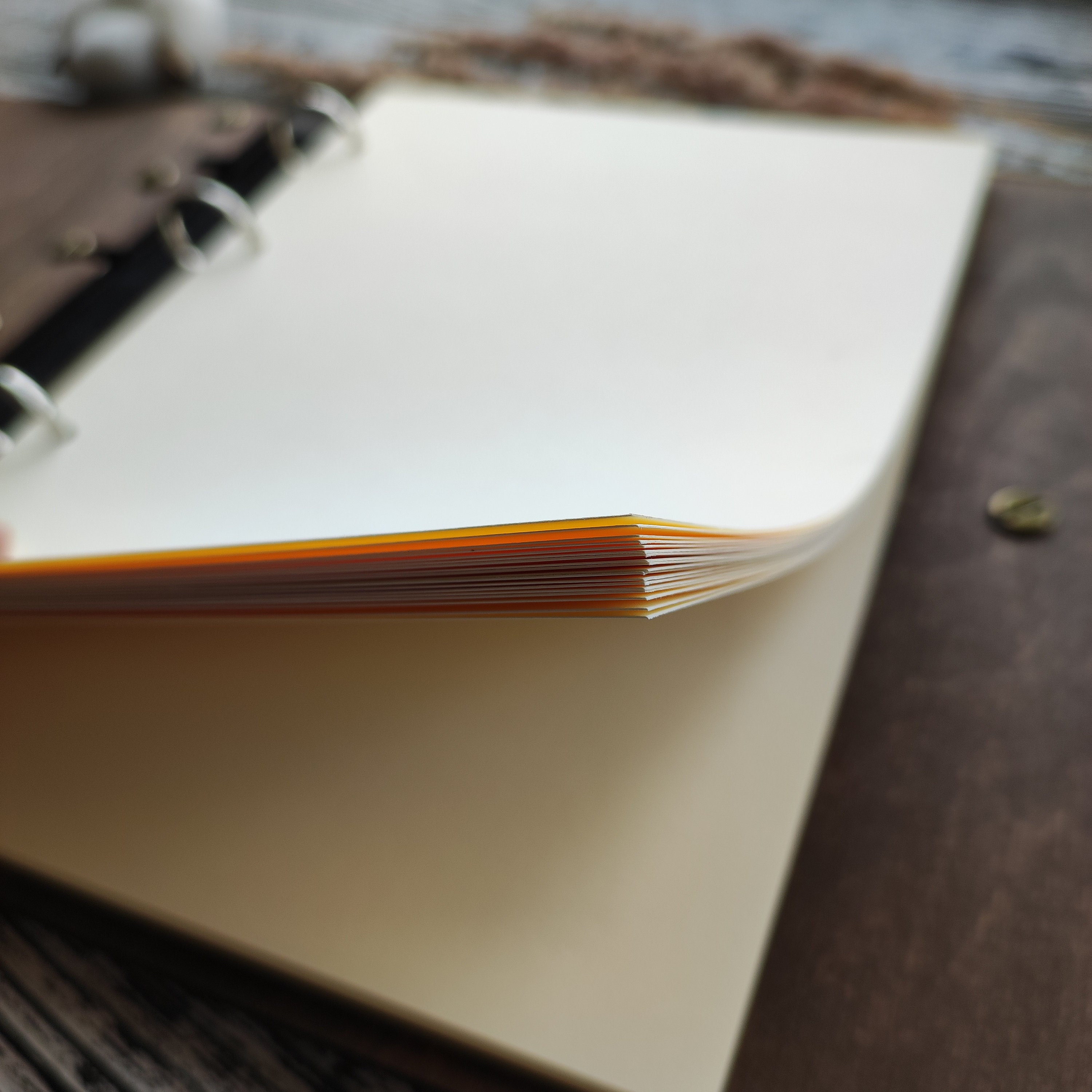 Large Wood Notebook With Leather sketchbook Journal A4 and - Etsy