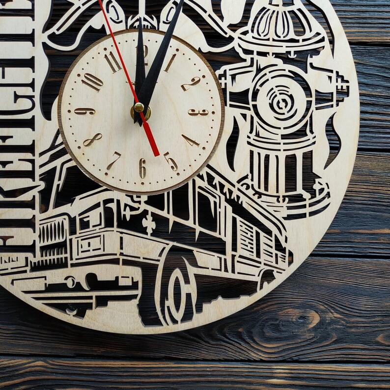 Large Firefighter Wall Clock Battery Operated Personalized - Etsy