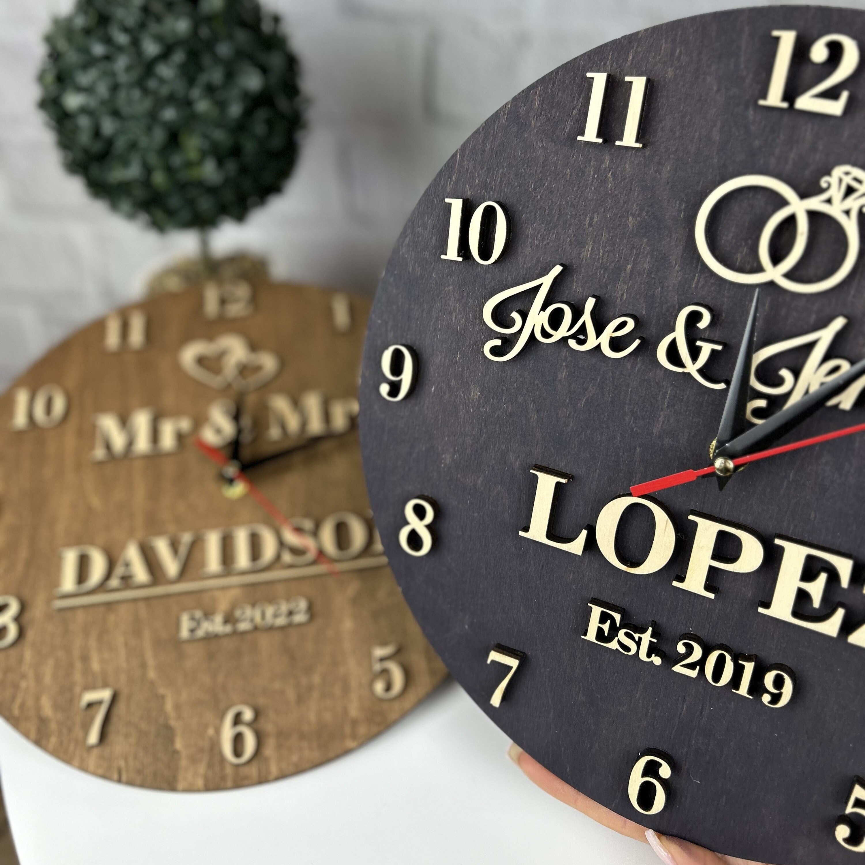 Large Modern Wall Clock Personalized Kitchen Living Room Bedroom Decor ...
