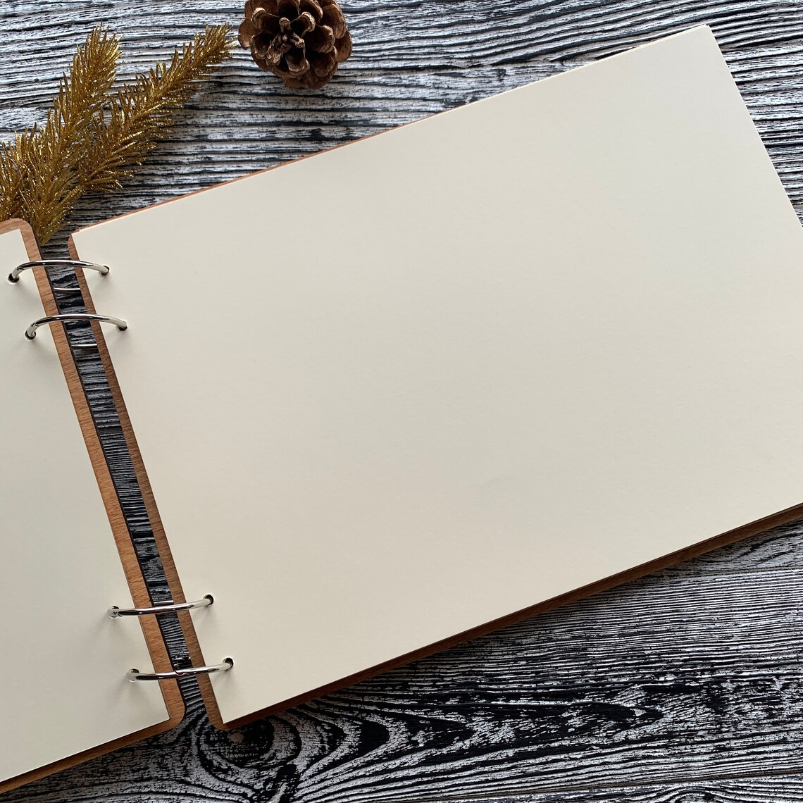 Eucalyptus Wedding Guest Book Boho Wood Memory Book Custom Photo Book ...