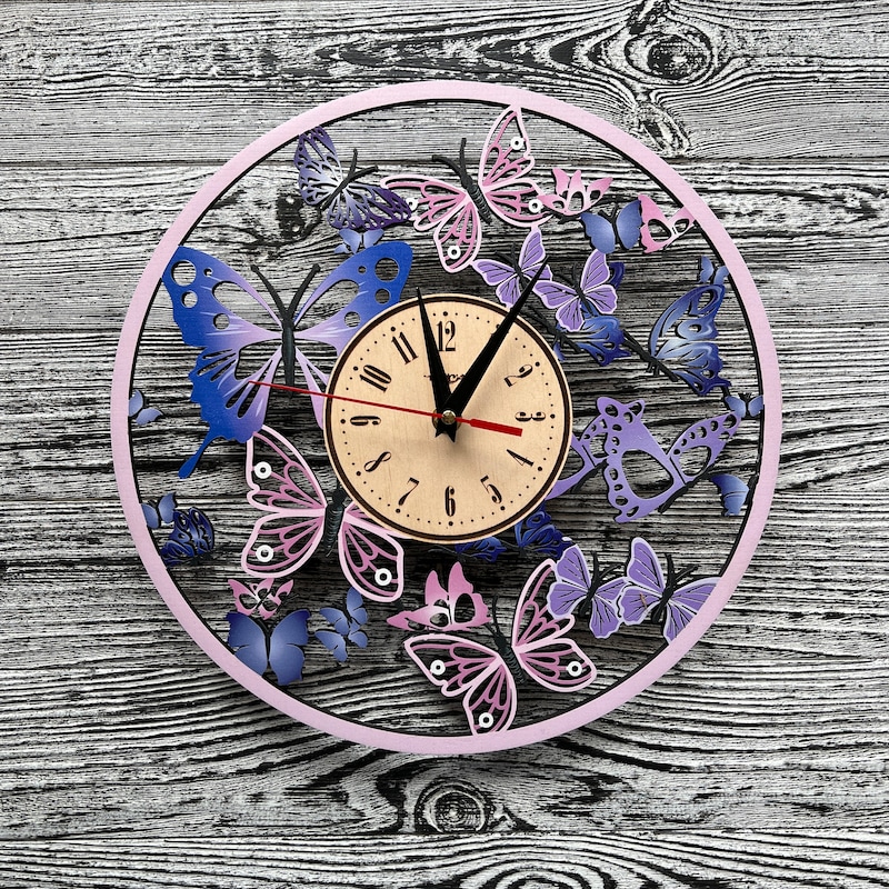 Purple Wall Clock - Etsy