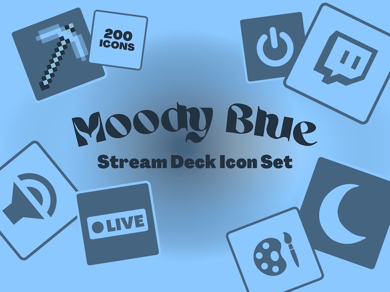 Moody Blue - 200 Stream Deck Icons | Minimalistic, Aesthetic, Streaming ...