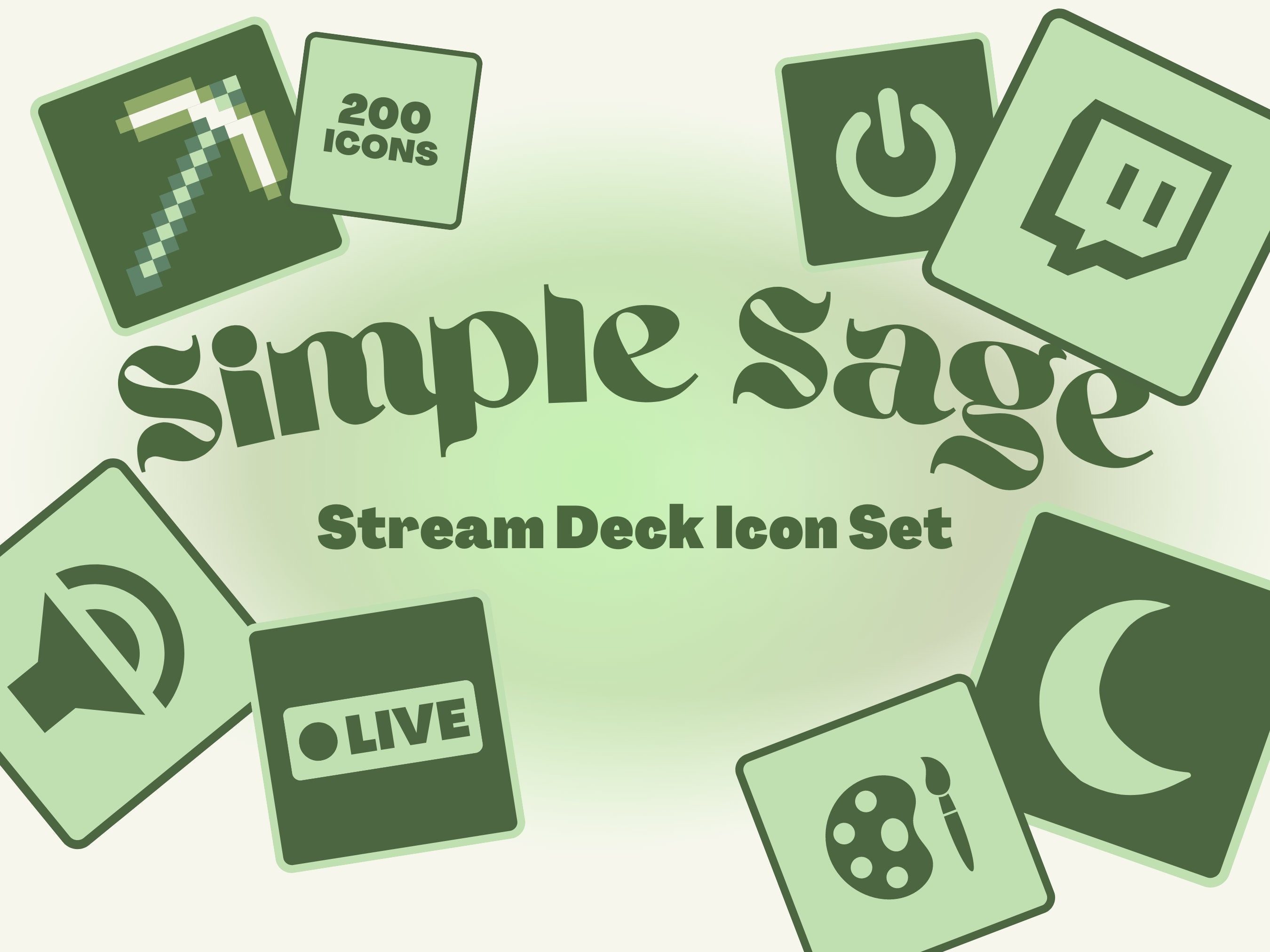 Simple Sage Green - 200 Stream Deck Icons | Minimalistic, Aesthetic ...