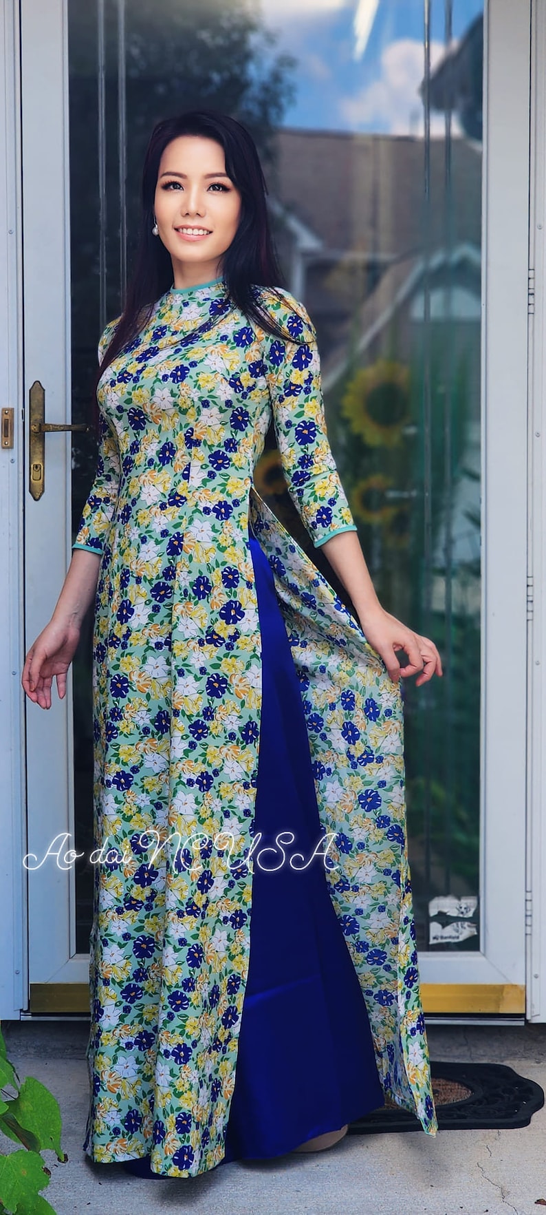 Vietnamese Traditional Dress Women Ao Dai Size Asian Ao Dai Truyen ...
