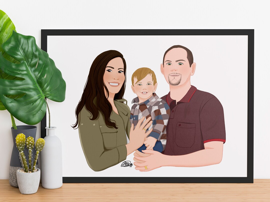Custom Portrait, Custom Art, Drawing, Family Portrait, Custom Drawing ...