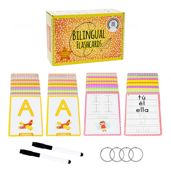 Bilingual Flash Cards Spanish Teacher Gift Homeschool | Etsy