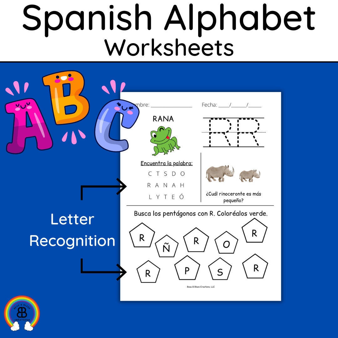 Alphabet Activities - Spanish Activity Pages - Kindergarten Printables ...