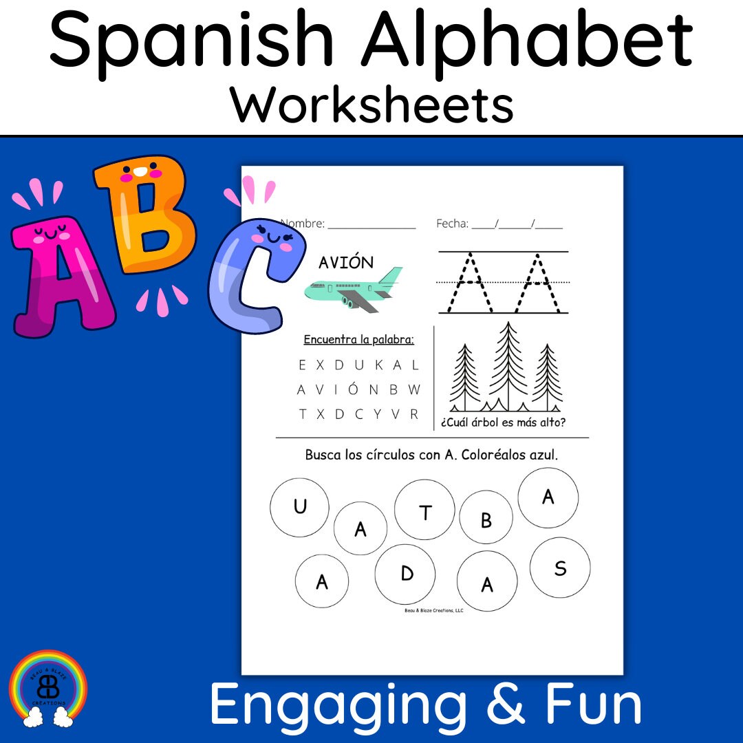 Alphabet Activities - Spanish Activity Pages - Kindergarten Printables ...