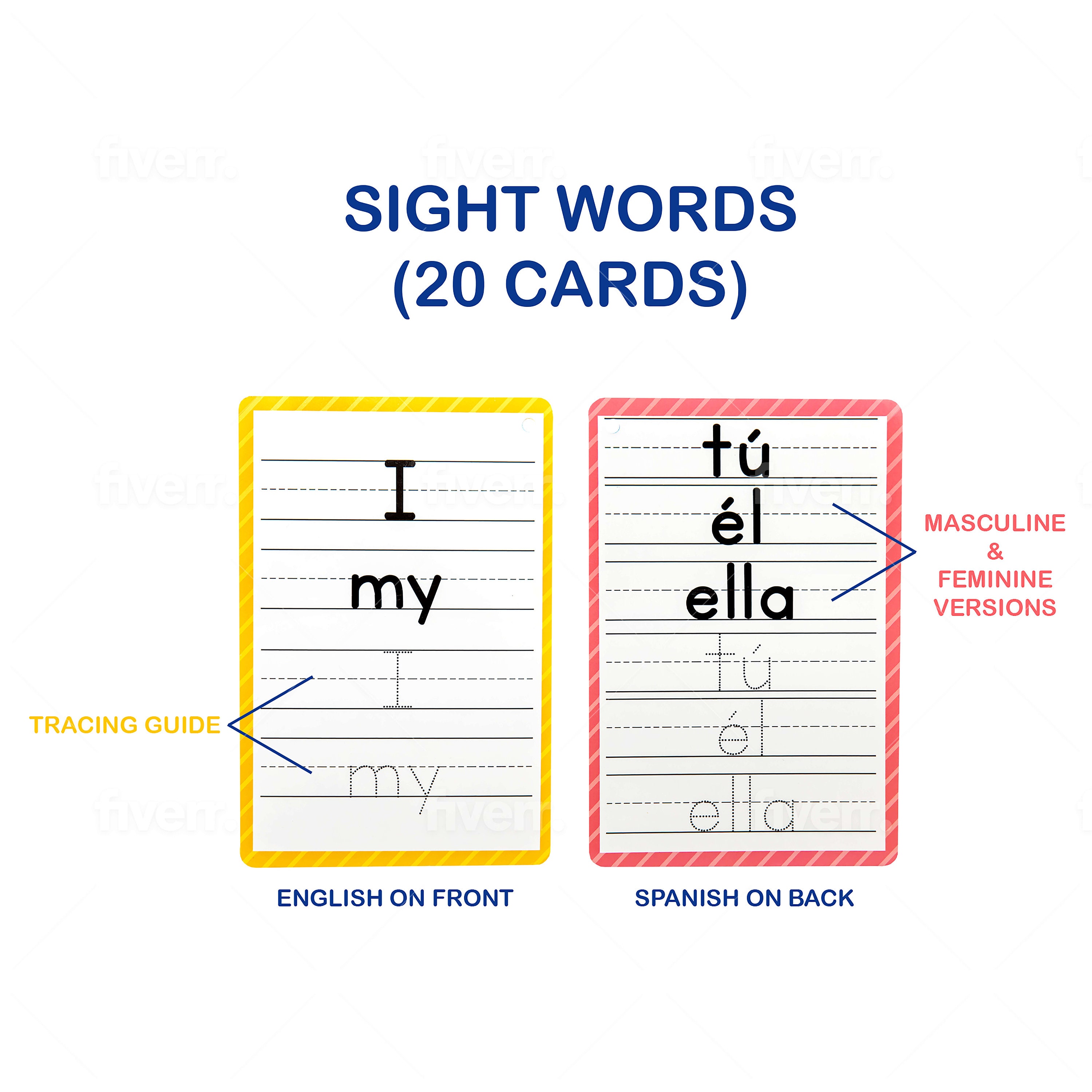 Bilingual Flash Cards Spanish Teacher Gift Homeschool | Etsy