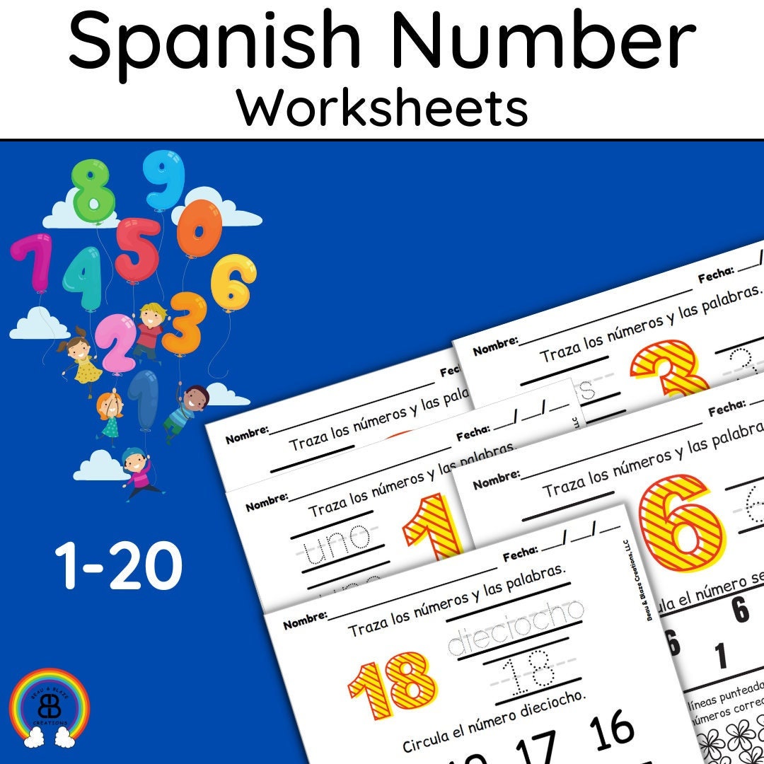 Spanish Number Worksheets
