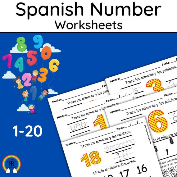 Spanish Numbers 1 20 Worksheets