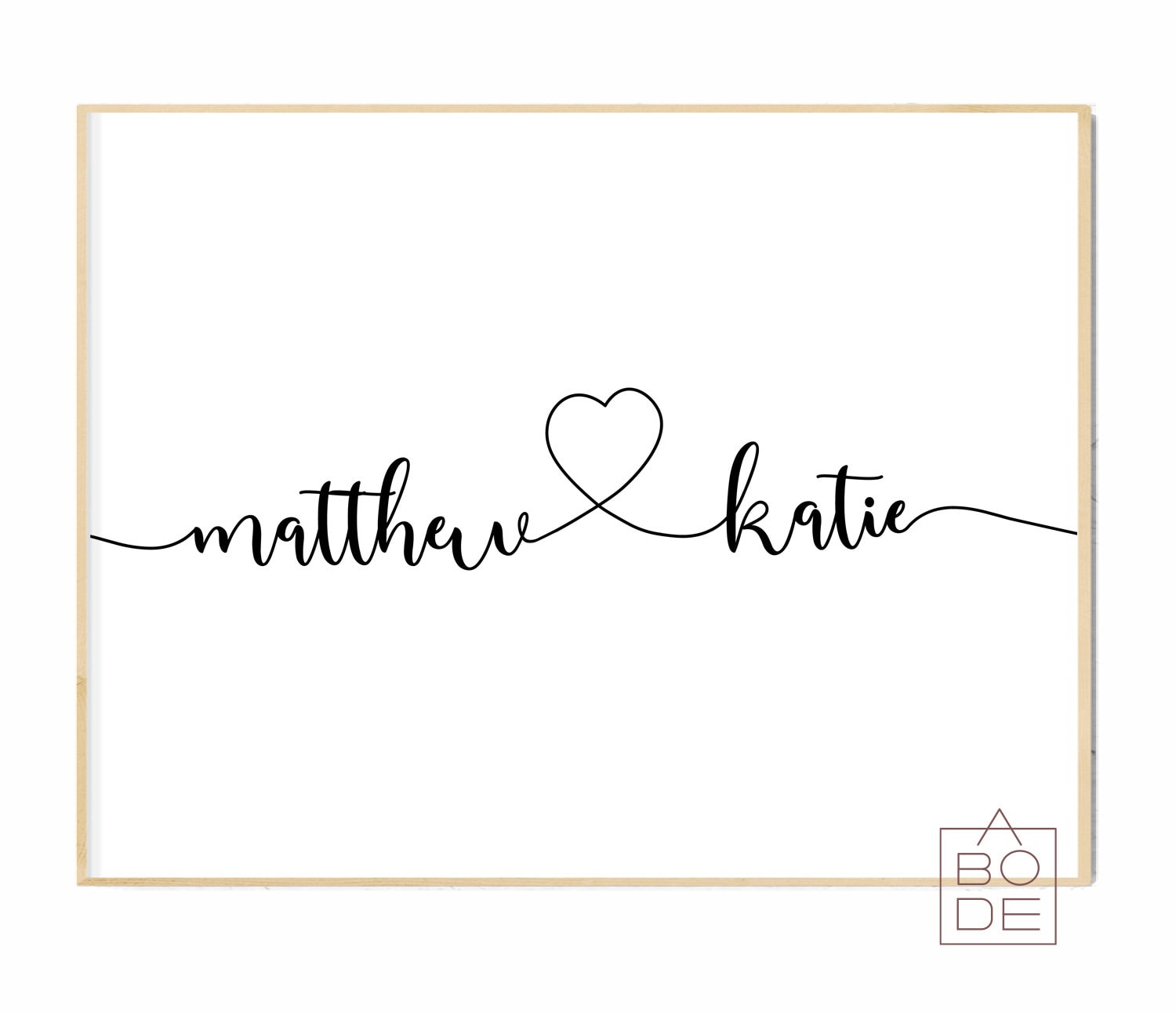 Couple Names With Heart Custom Printable, Digital Download ...