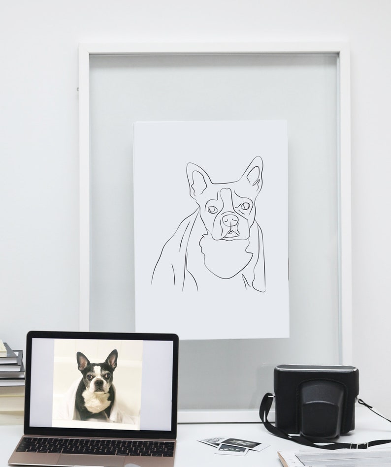 Custom Line Drawing Pet Portrait Pet Line Drawing Dog Line - Etsy