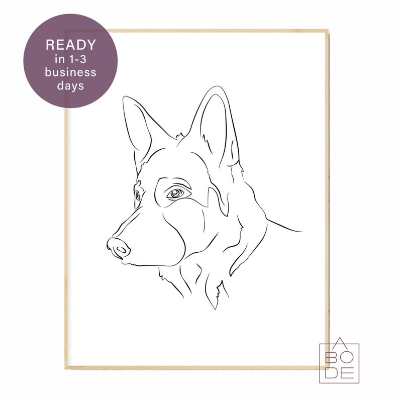 Line Art Pet Portrait Digital Custom Dog Line Art Pet - Etsy