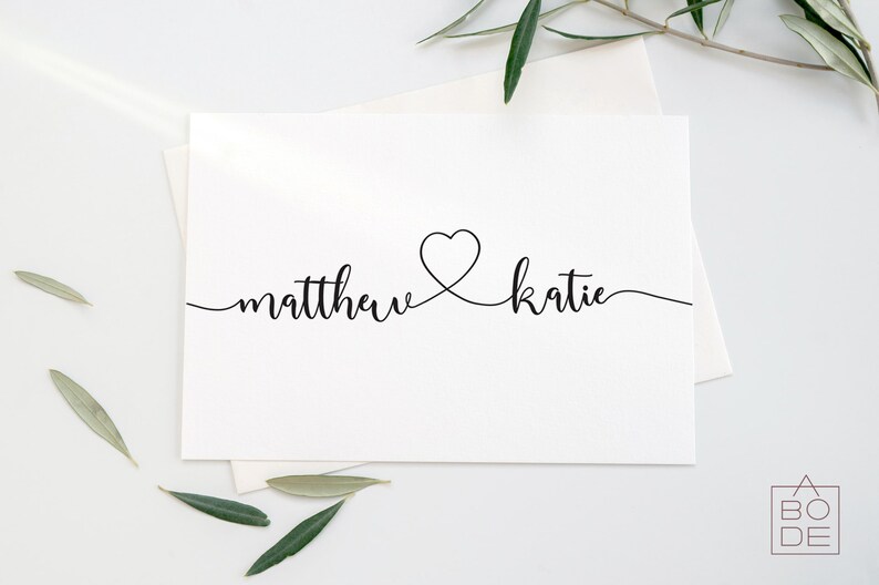Couple Names With Heart Custom Printable, Digital Download ...