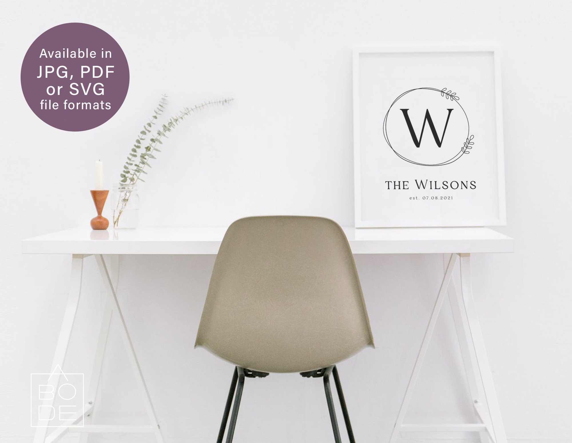 Family Name Print Printable Family Name Sign Monogram Family - Etsy