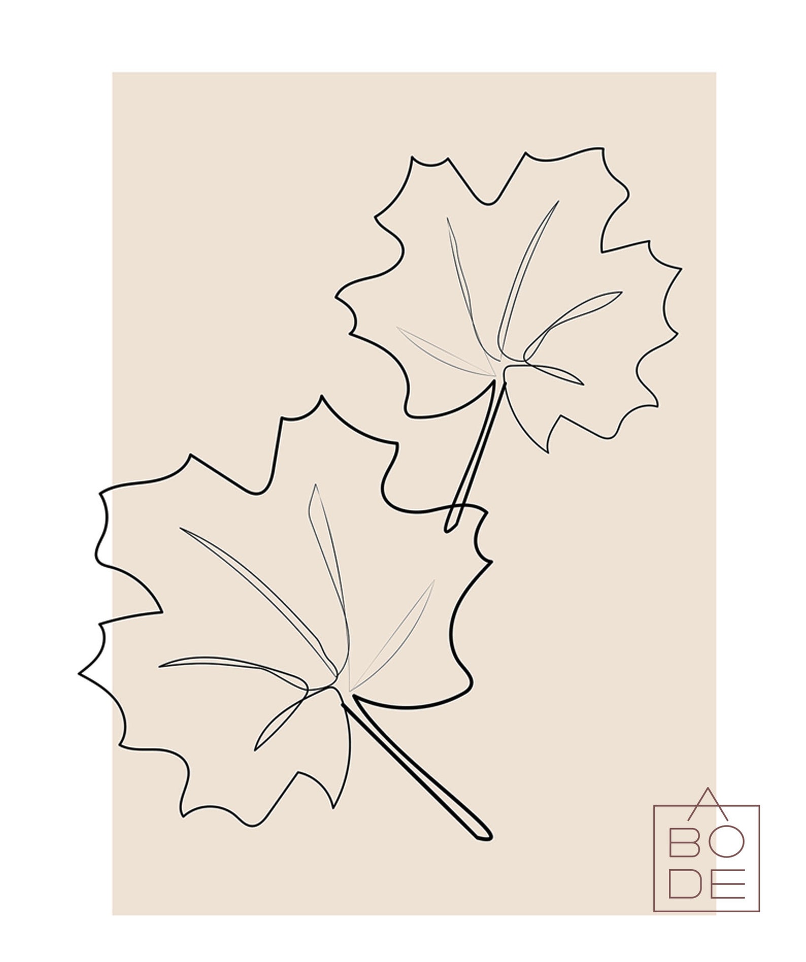 Fall Leaves Single Line Drawing Digital Download Botanical - Etsy