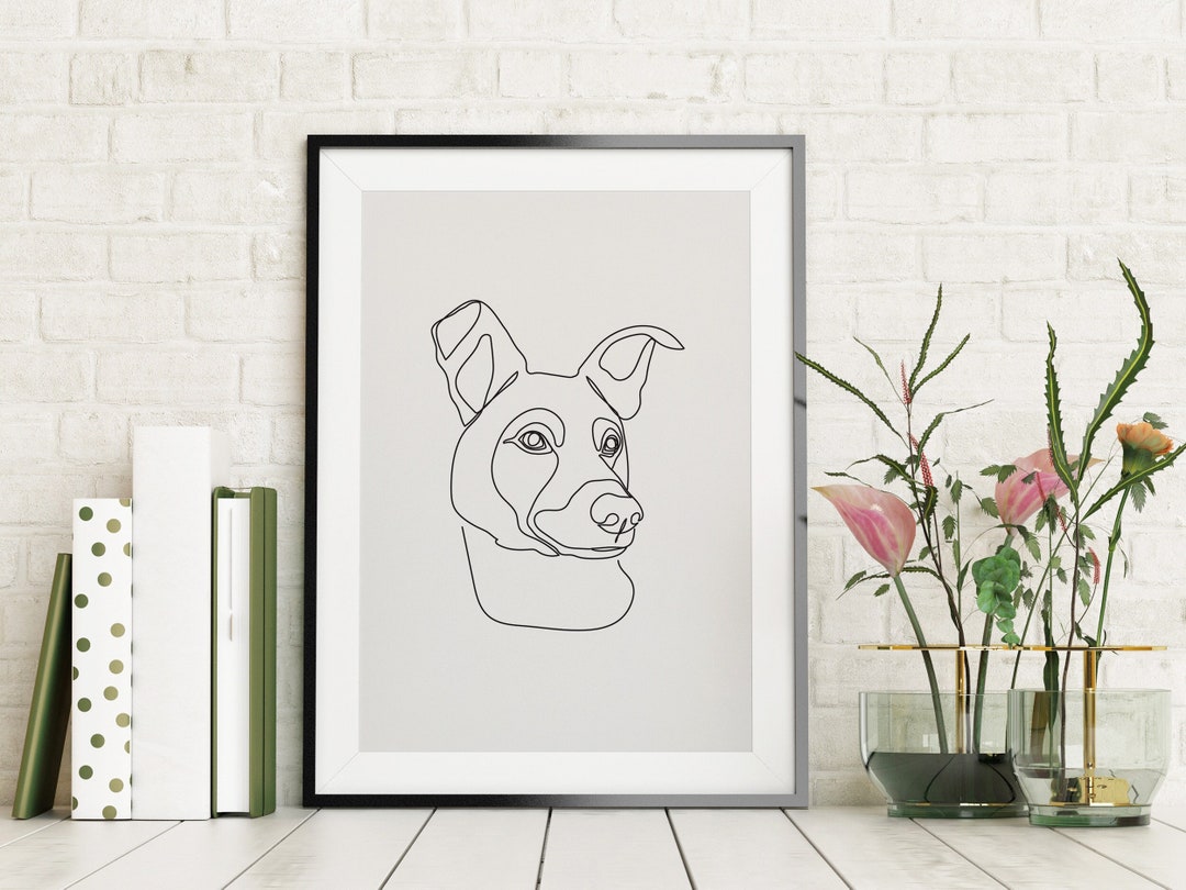 Line Art Pet Portrait Digital Custom Dog Line Art Pet - Etsy