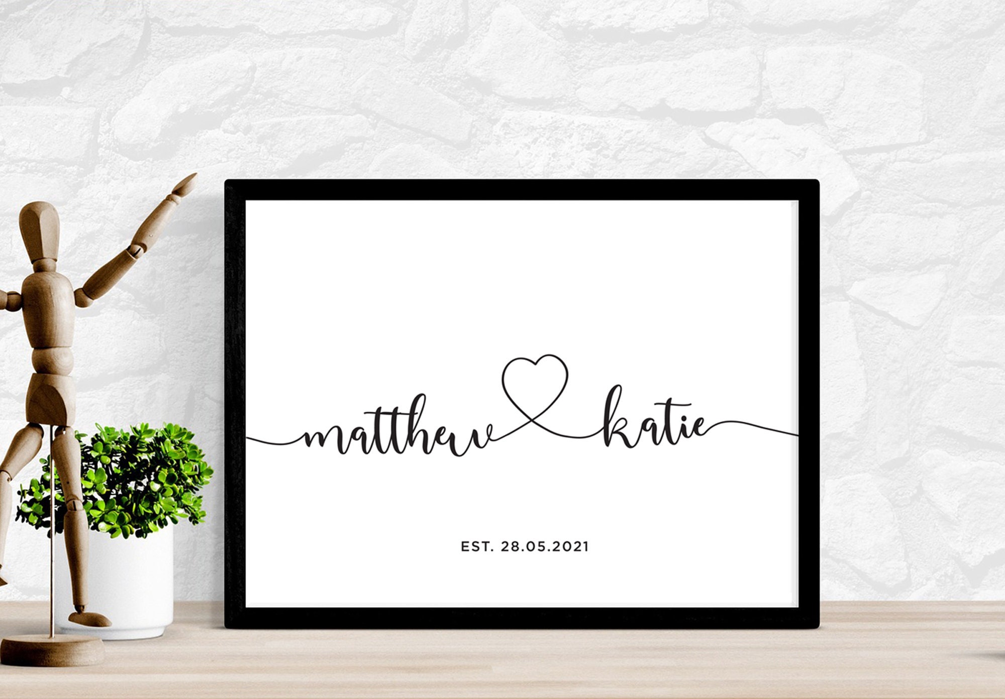 Couple Names With Heart Custom Printable, Digital Download ...