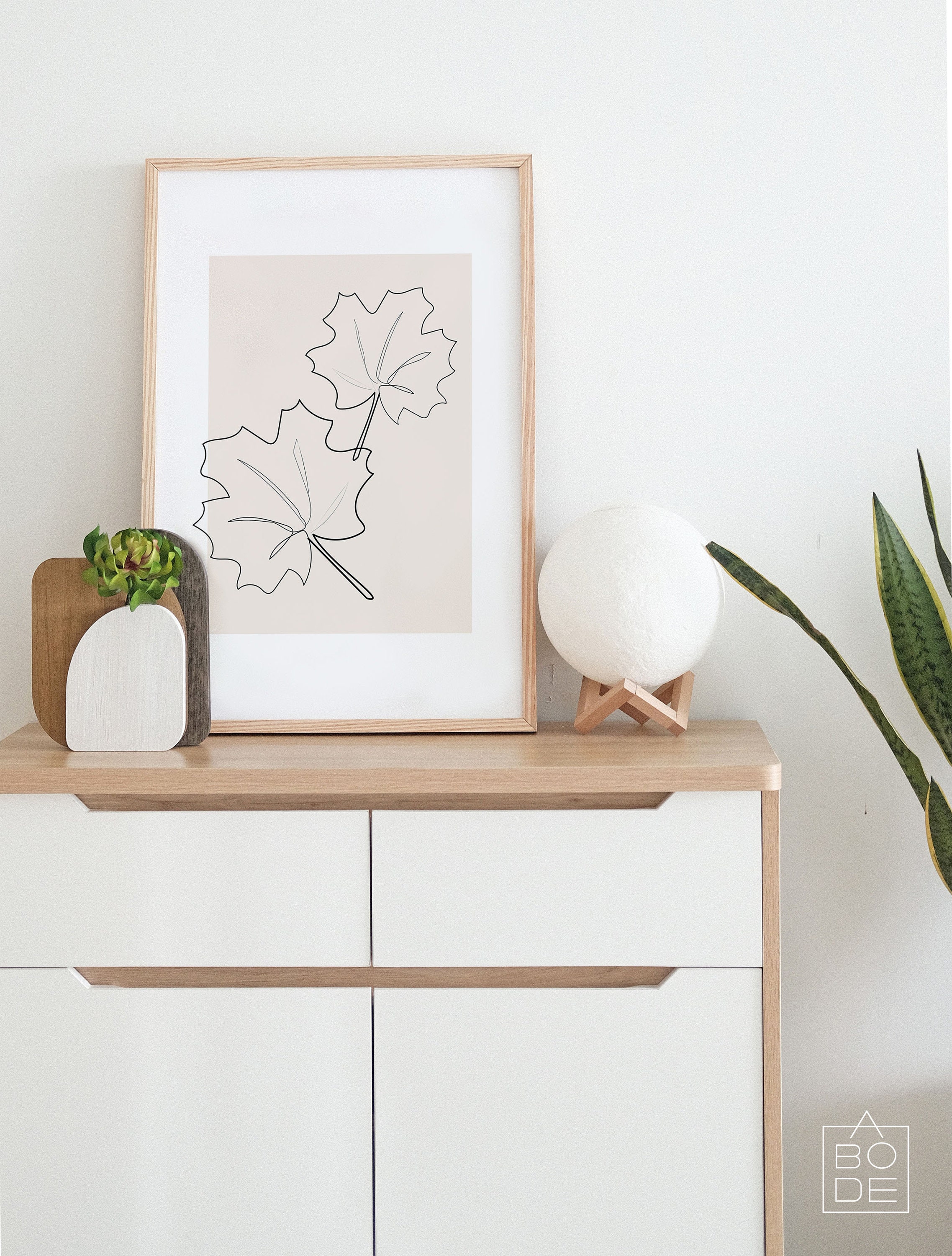 Fall Leaves Single Line Drawing, Digital Download, Botanical Printable ...