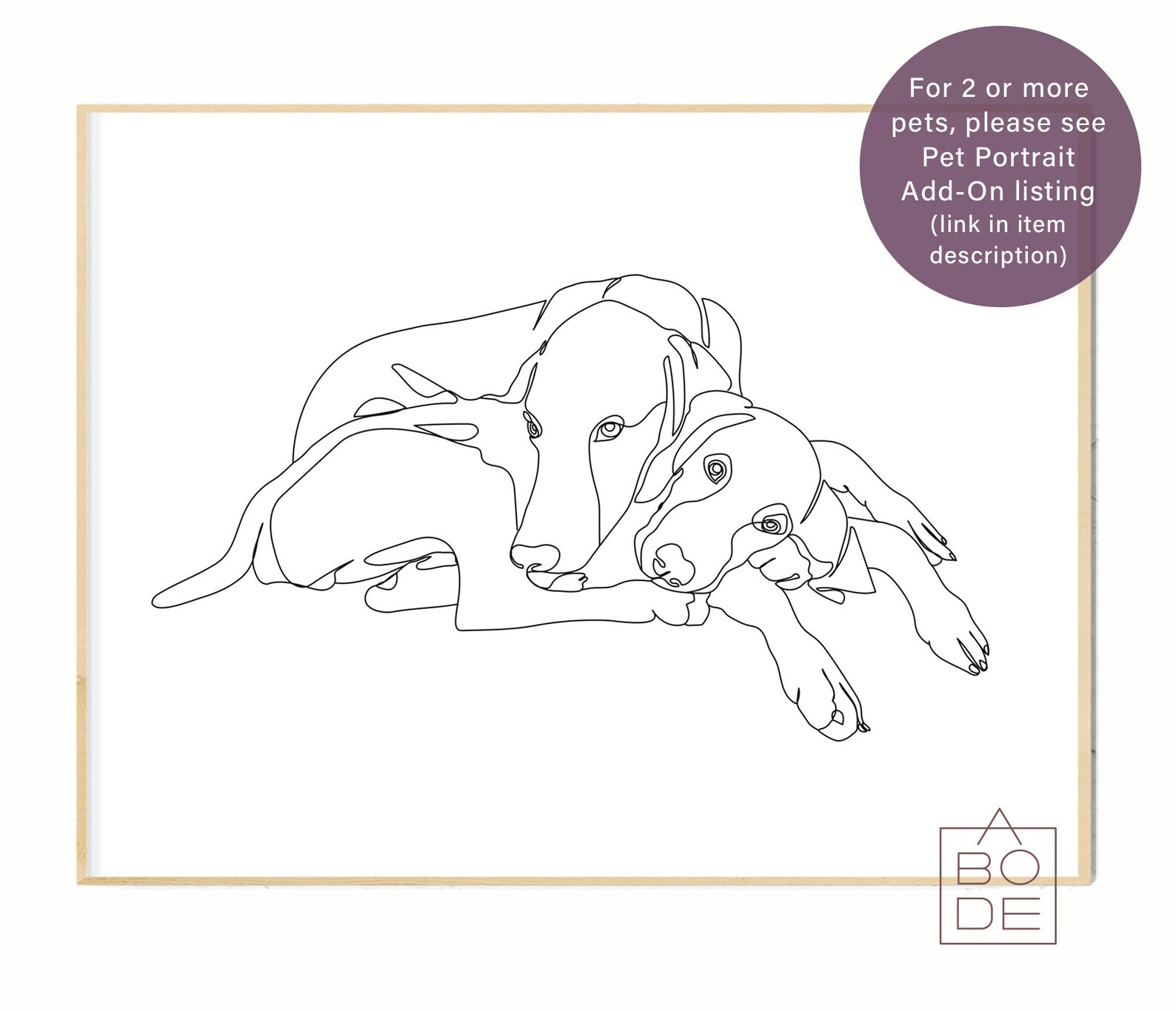 Line Art Pet Portrait Digital Custom Dog Line Art Pet - Etsy