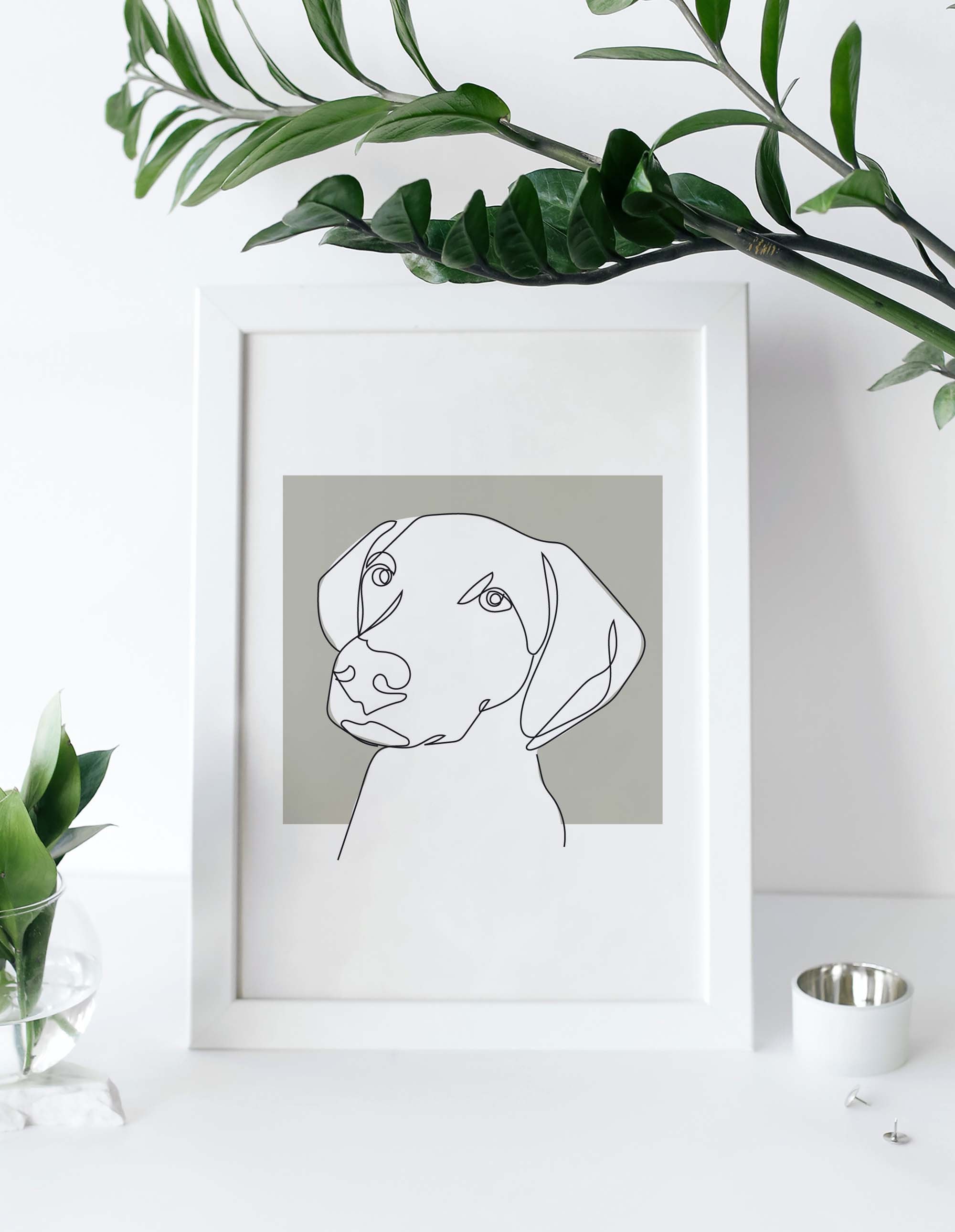 Pet Portrait Line Drawing, Custom Line Art, Digital File, Pet Line ...